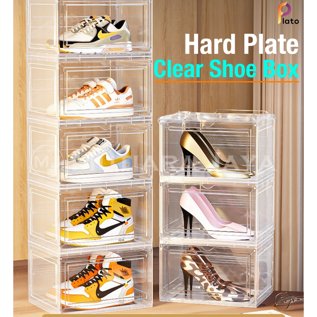 Plato Premium Shoe Box Sneakers Box Heels Acrylic Door | Shopee Philippines