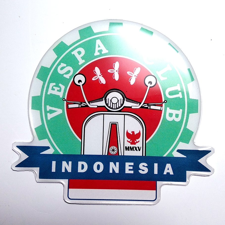 Vespa CLUB INDONESIA Sticker 3d Flexible Emblem Sticker | Shopee ...