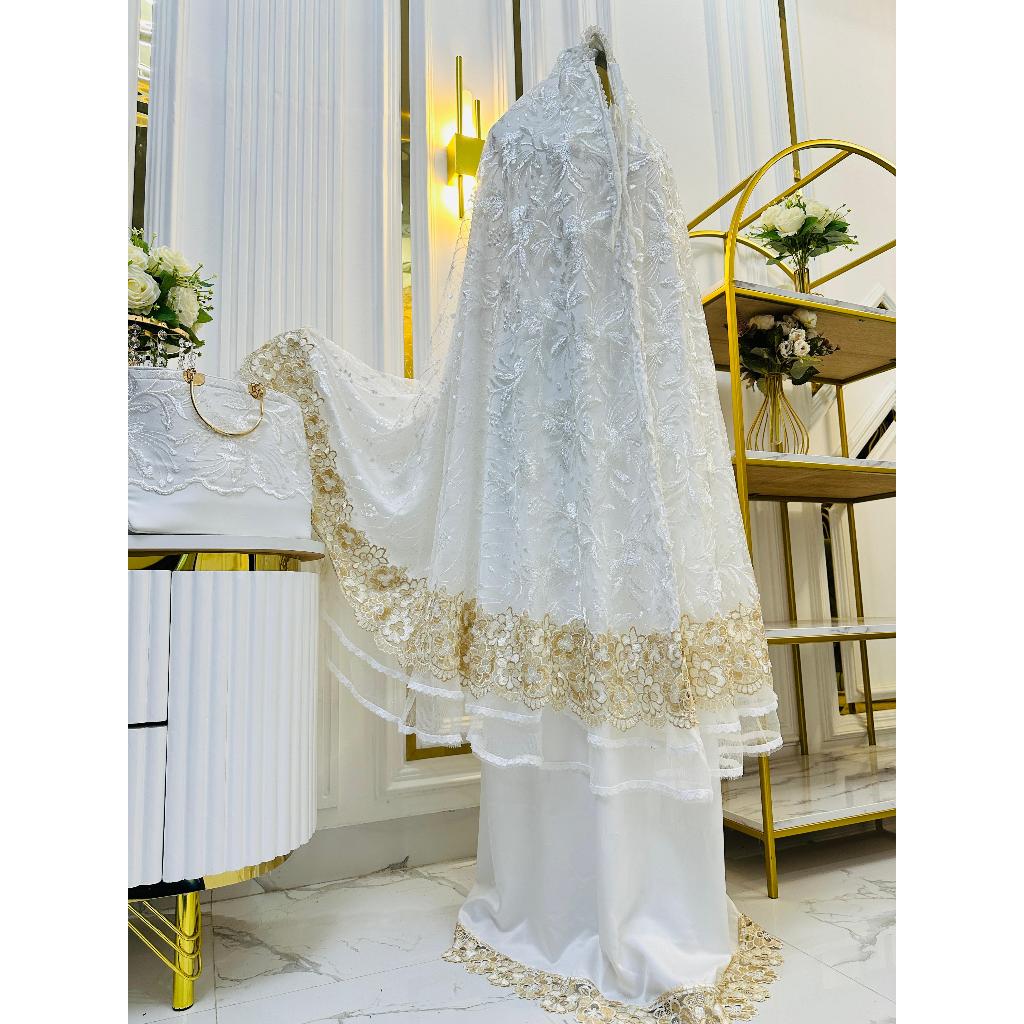 PUTIH White BROKEN MUKENAH | White SILK MUKENAH | Mukenah DOWRY ...