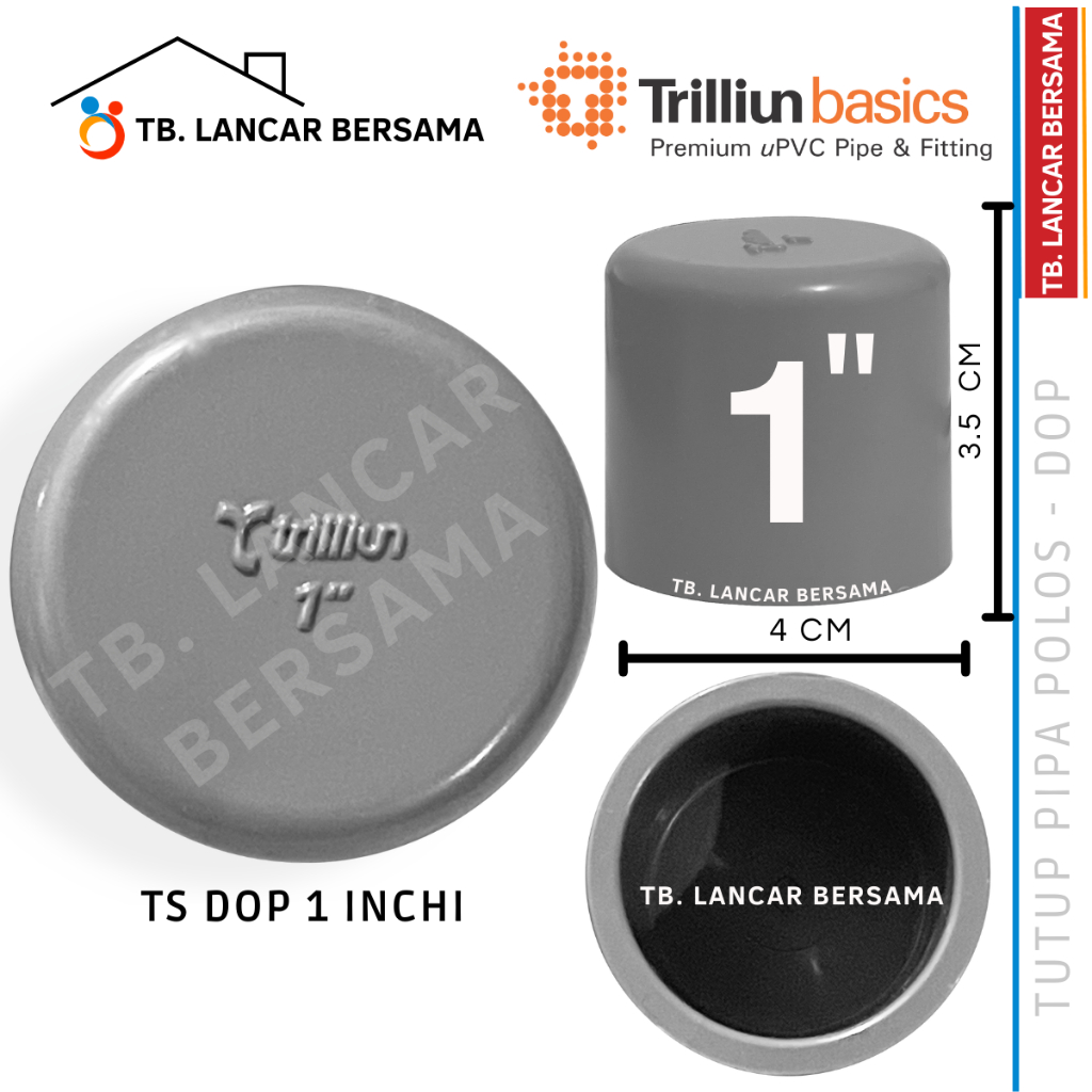 Dop 1 INCH TRILLION TS - PLAIN FITTING PVC PIPE LID | Shopee Philippines