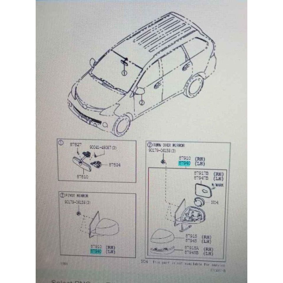Mirror assy outer rear view left Rearview Mirror avanza 2019-2021 ...