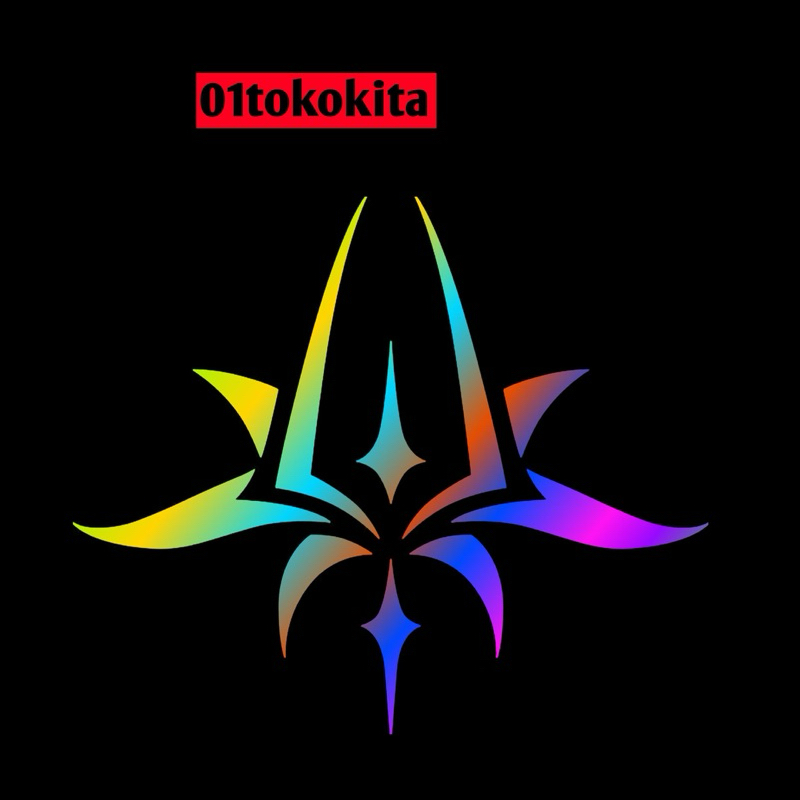 Blooming sea trident cutting decal Sticker, variations of motorbike helmets, beautiful flower ...