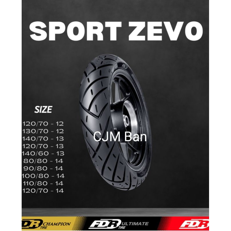Fdr Ultimate Zevo Tubeles Tires (110/70-12, 120/70-12, 130/70-12) for ...
