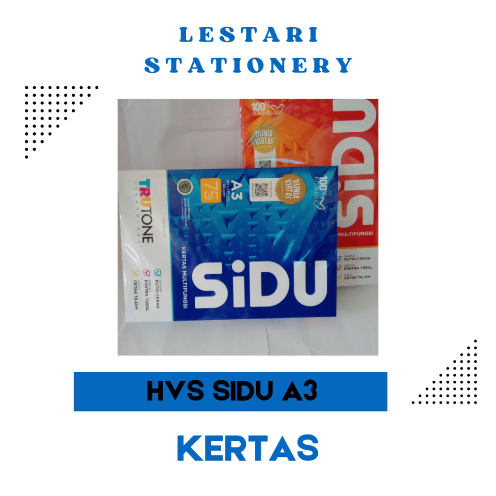 Sidu A3 HVS Paper 75gr/80gr - LESTARI STATIONERY- | Shopee Philippines
