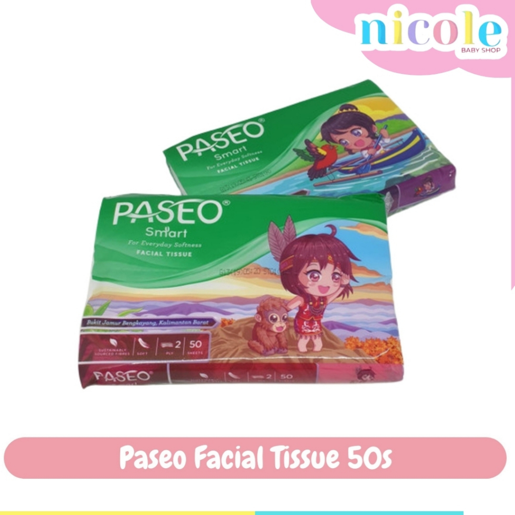 Paseo Smart Facial 50 sheets Travel Pack / Dry Tissue / Tissue | Shopee ...