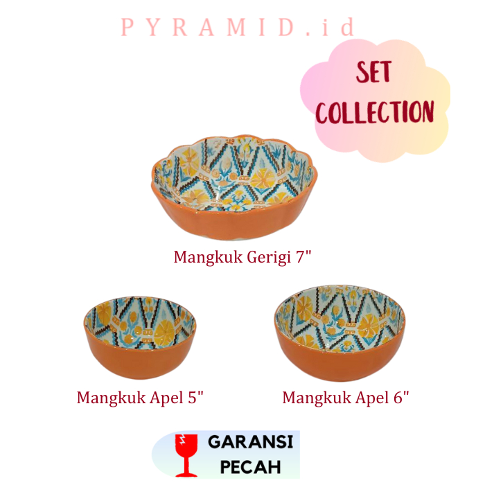 Pyramid PYRAMID PYRAMID PYRAMID | Collection SET OF ORANGE BATIK ...
