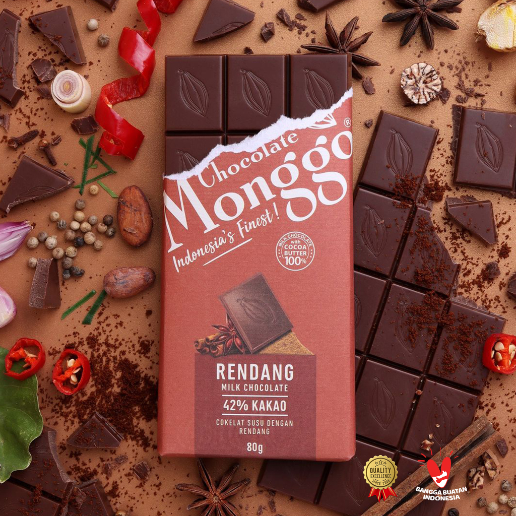 Chocolate Monggo | Rendang Curry & Milk Chocolate 80g | Pure Chocolate ...