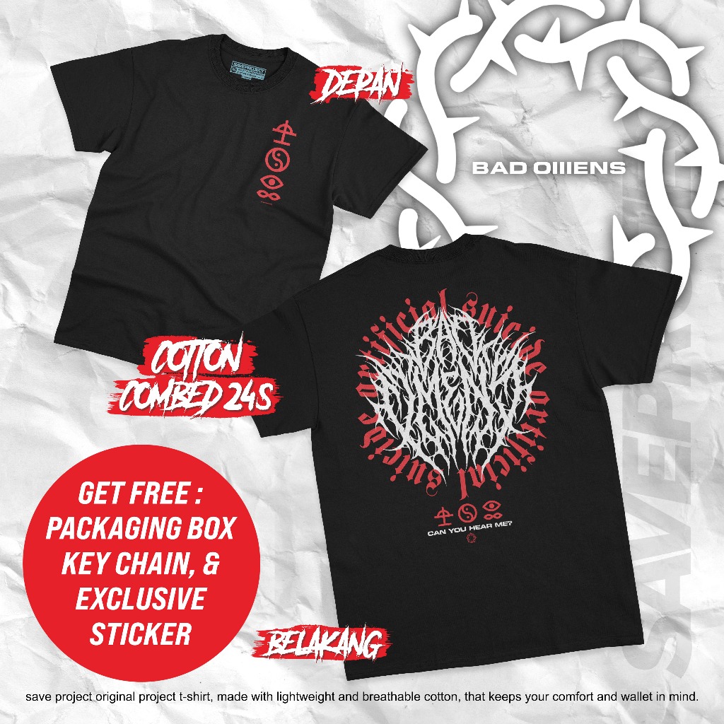 T-shirt BAD OMENS SERIES/ KAOS BAND BAD OMENS/UNISEX TEE BAND BAD OMENS ...