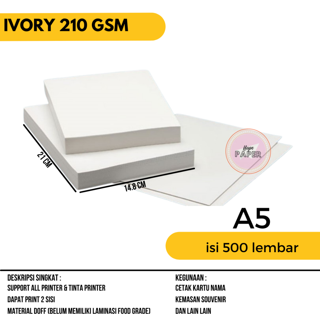 210 gsm A5 ivory paper contains 500 sheets of A5 ivory paper, 210 gram ...