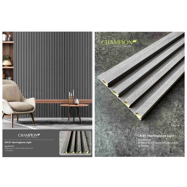 Champion WPC WALL PANEL 24MM THICK WOOD PANEL KISI KISI | Shopee ...