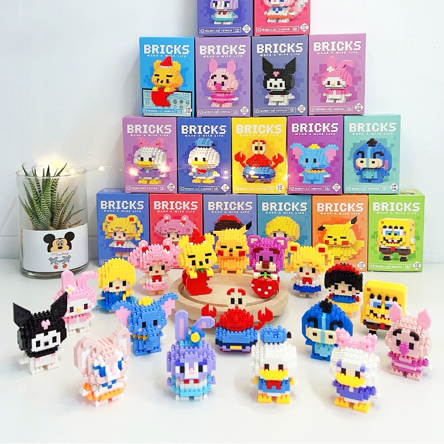 Bricks DIY Mini Toys Cartoon Model Mini Building Blocks Toy | Shopee ...