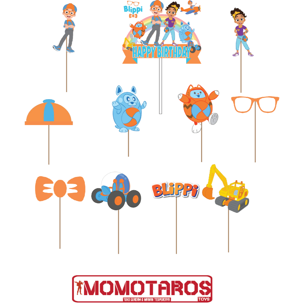 Blippi Cartoon cake Topper contains 11 pcs | Shopee Philippines