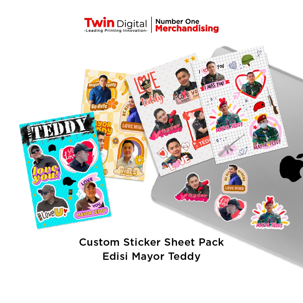 Twindigital Sticker Sheet Pack Photo Major Teddy / Custom Face Photo ...