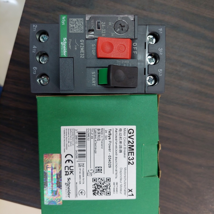 Motor Circuit Breaker Schneider gv2me 32 GV2ME32 24A-32A 15KW | Shopee ...