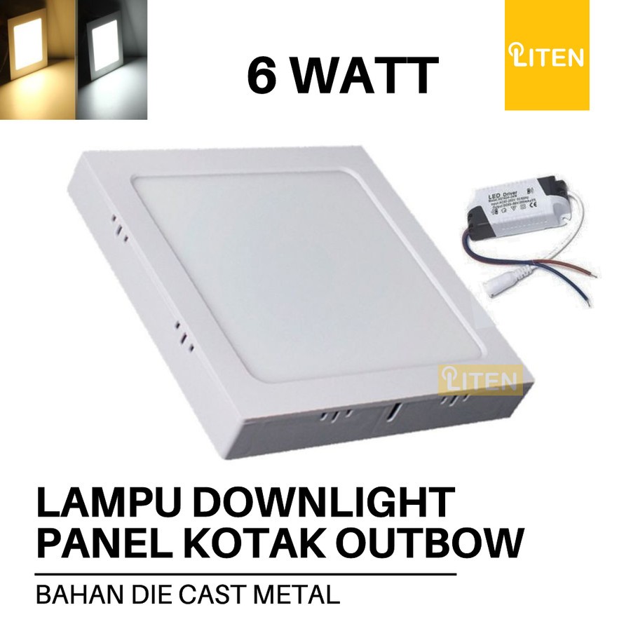 PUTIH Downlight Box LED Slim Panel Lamp 6W White 6W Watt 6Watt Thin Box ...