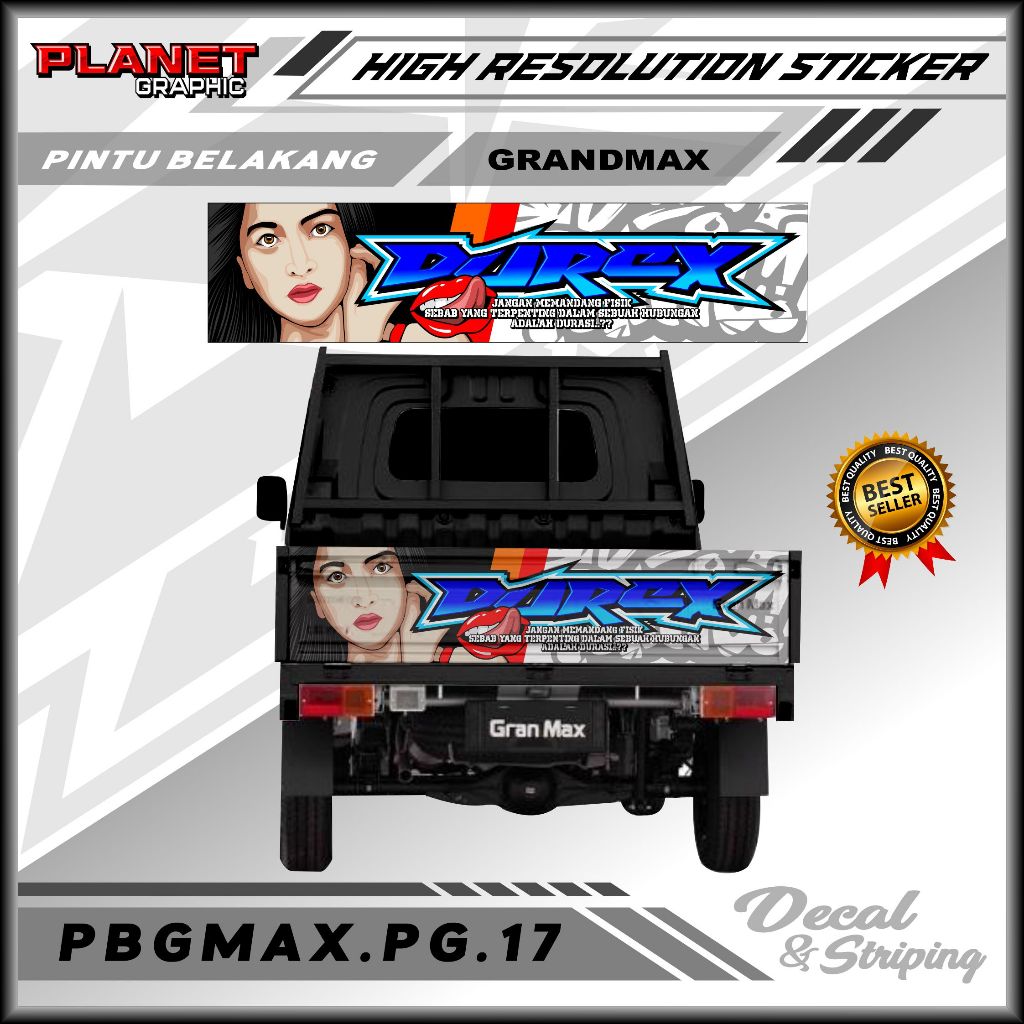 Sticker/decal Variation Of Rear Door Pick Up Daihatsu Grandmax - PBGMAX ...