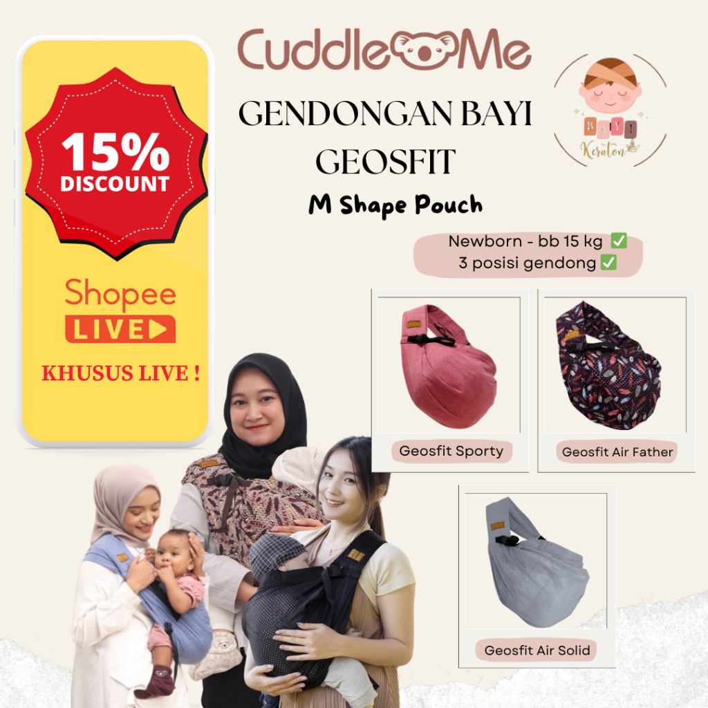 Cuddle Me GeosFit Air Sling Pouch Side Baby Carrier Cukin M Shape Air ...