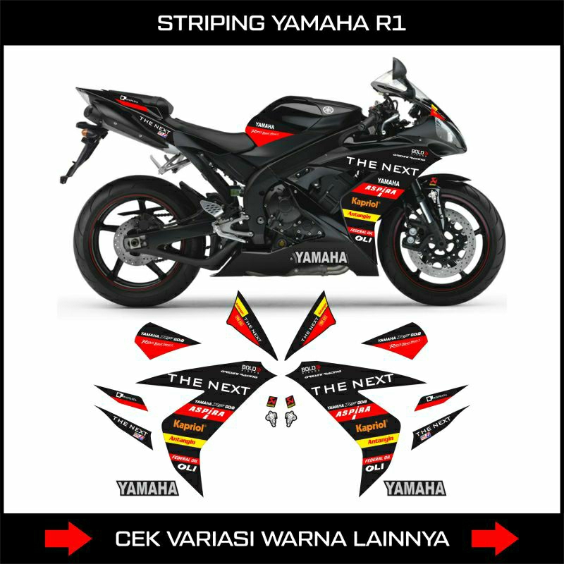 Yamaha R1 Striping Sticker / Yamaha R1 Motorcycle Decal Variation ...