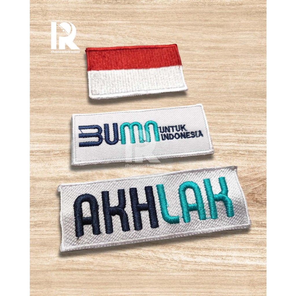 Bumn LOGO BORDER SET + AKHLAK + FLAG, Embroidered Emblem/patch - Rhons ...