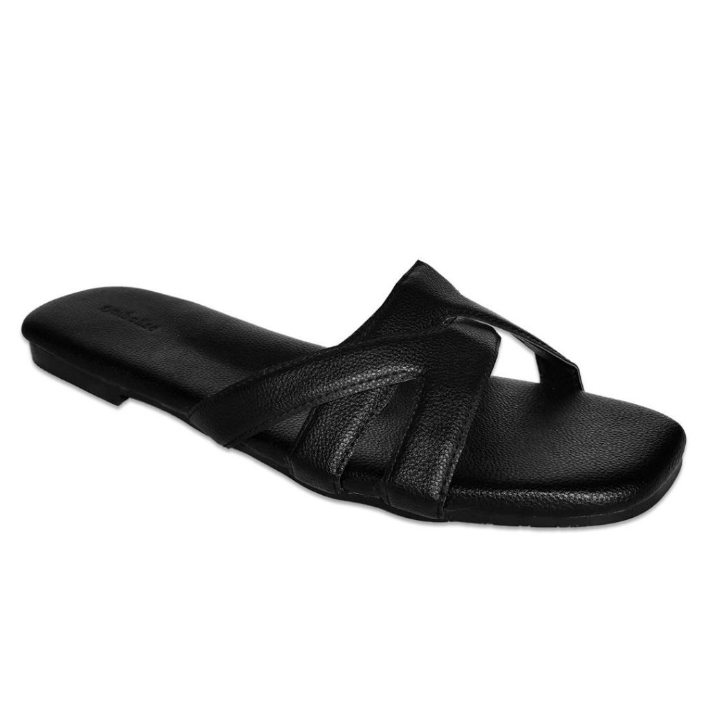 HITAM Symbolize Agnes Flat Sandals - Black | Shopee Philippines