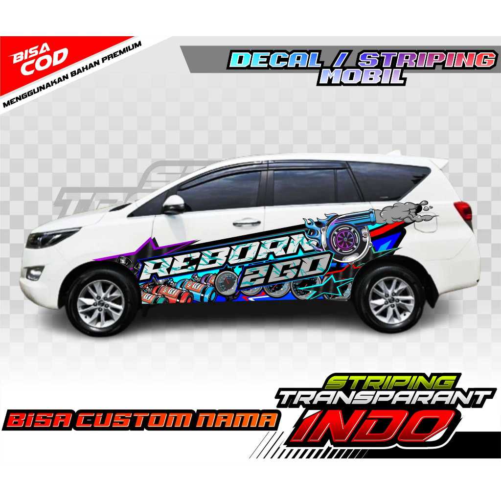 STRIPING DECAL VARIATION TOYOTA KIJANG INNOVA REBORN CUSTOM NAME ...