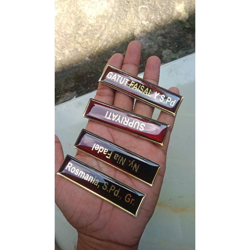 Premium Resin Coated Chest Name (ORIGINAL GOLD)/Name Tag/Nametag/Chest ...