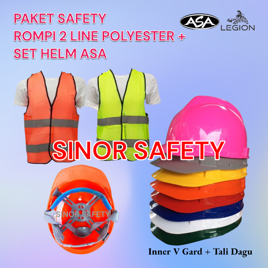Project Safety Package Full Set Asa Helmet Plus Polyester Safety Vest 2 ...