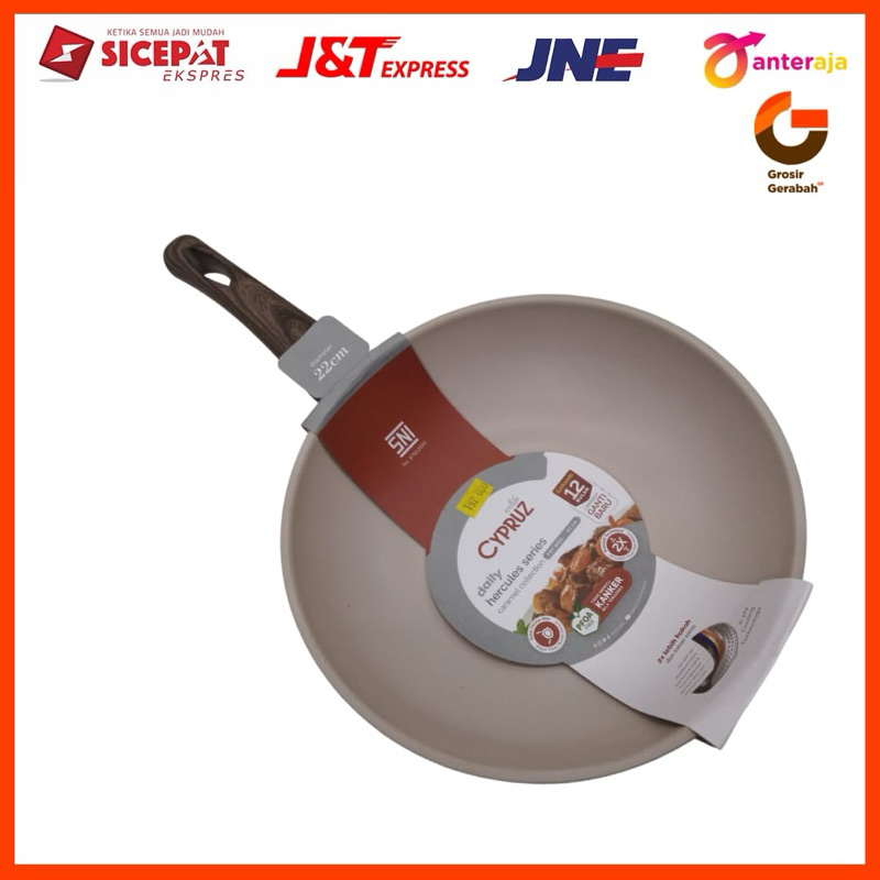 Cypruz wellife daily hercules series caramel collection fry wok 22cm ...
