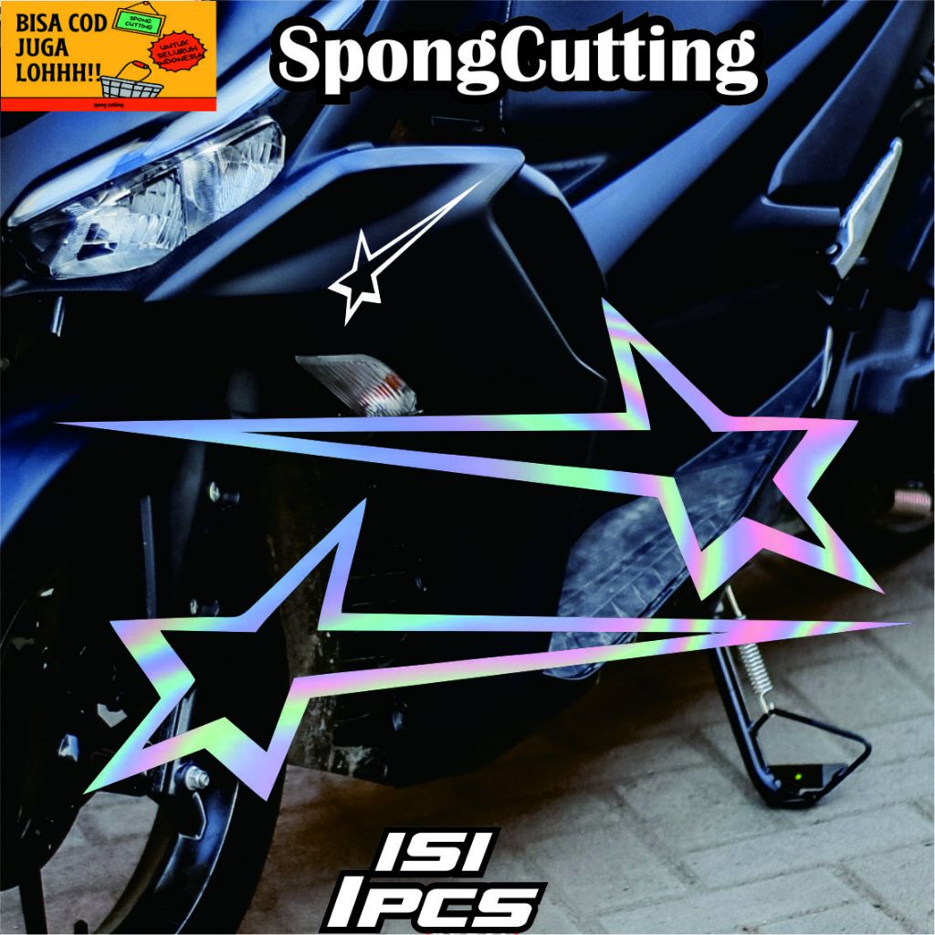 Star Racing Star Sticker Cool Motorcycle Cutting Hologram Decals Motor ...