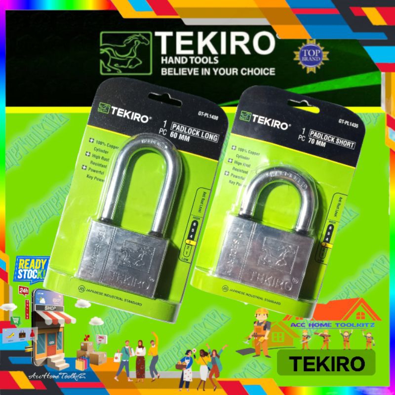 PUTIH Tekiro WHITE Padlock 40 50 60 70 Short Neck Long Padlock Lock ...