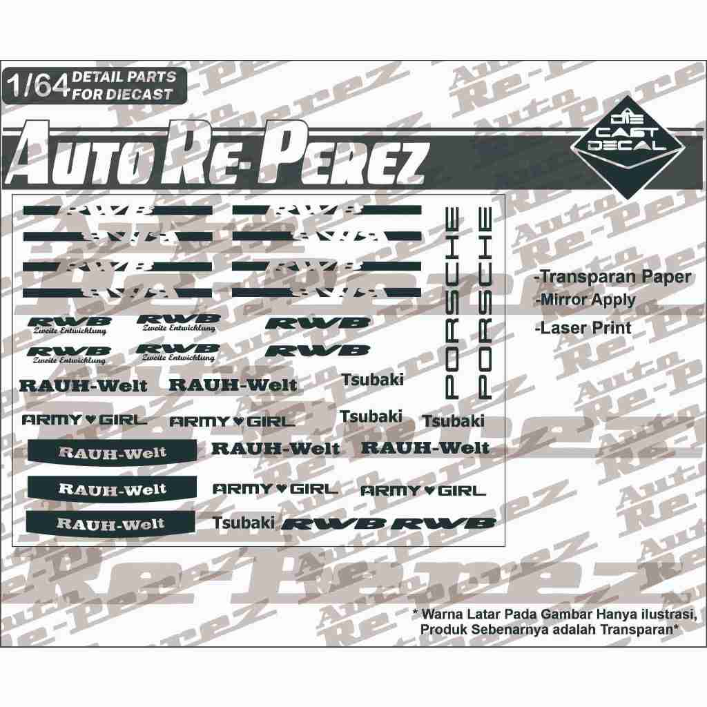[Transparent]Decal Hotwheels White Toner - liveries Porsche RWB ...