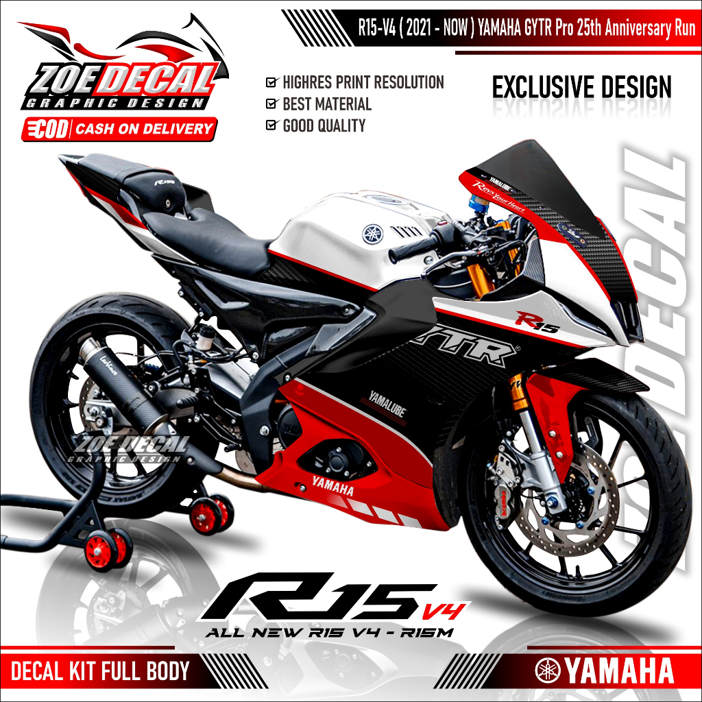 New Decal Yamaha R15 V4 Full Body Motif/Livery GYTR Pro 25Th ...