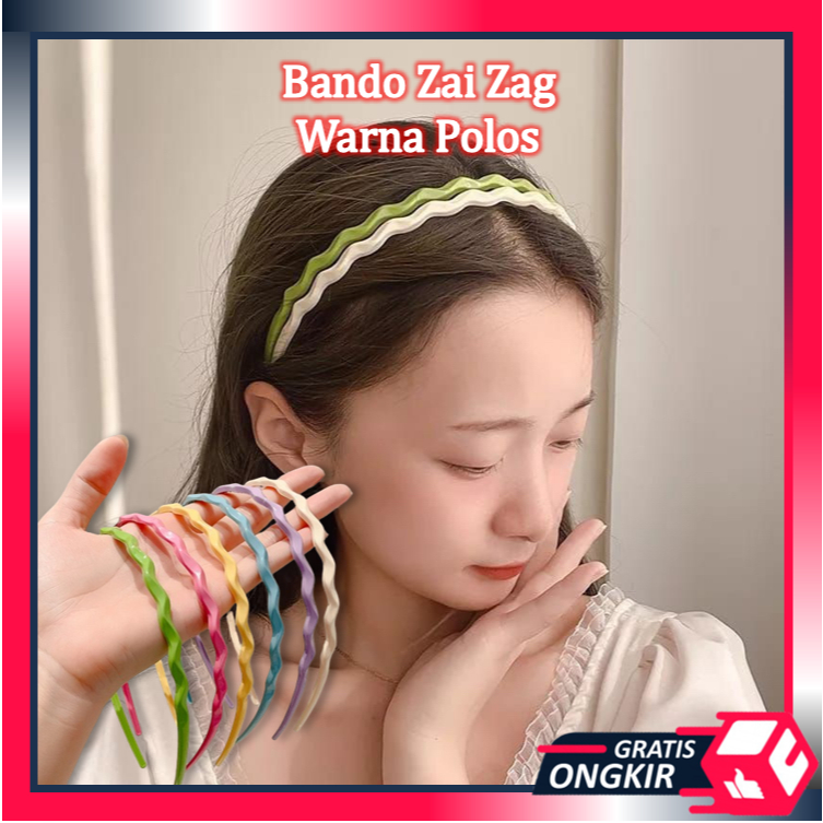 Free Shipping - F6100 Plain Zigzag Candy Headband / Korean Women's Hair ...