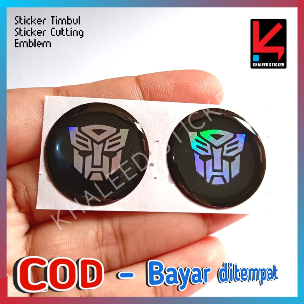 3D emblem embossed Sticker Autobot Hologram Sticker 1 pair size 2.5 cm ...