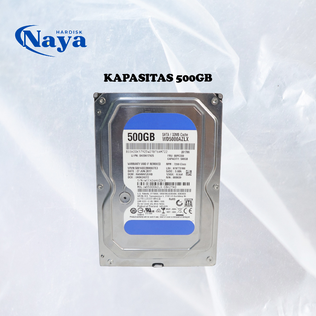 Hardisk 500GB WD Blue Sata 3.5 Internal HDD For PC Computer Rpm 7200 ...