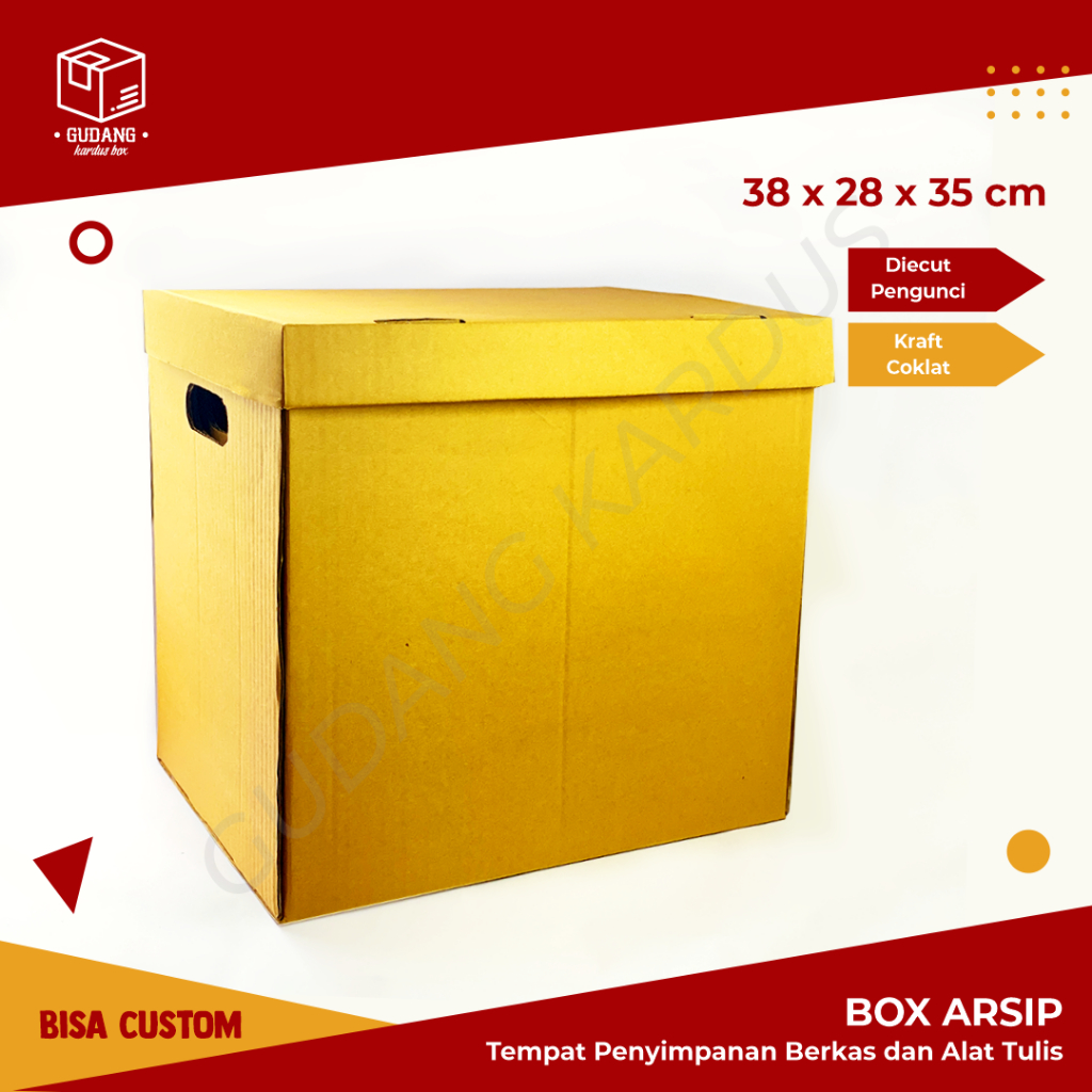 File box (38 x 28 x 35 cm) BPJS/Carton/Plain/Cardboard/Arsip/File ...