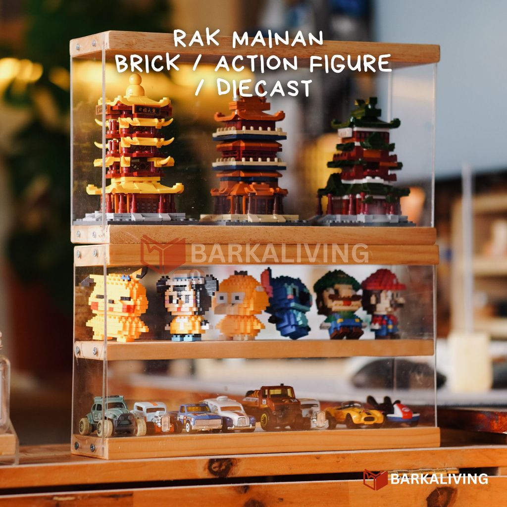 KAYU Hotwheels Bricks Lego Diecast Toy Rack / Acrylic Wooden Action ...