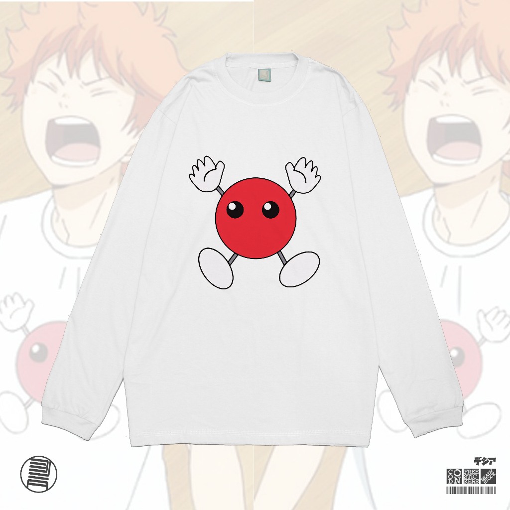 Longsleeve Kaos Red Blob Haikyuu Hinata Ushijima Cosplay Anime Manga T ...