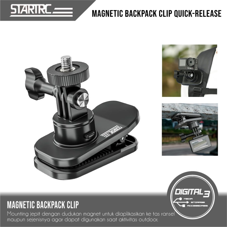 STARTRC Magnetic Backpack Clip Mount Quick-Release Holder GoPro DJI ...