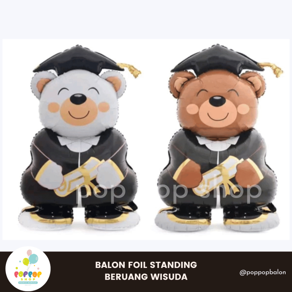 Jumbo Graduation FOIL Balloons STANDING Bear/Graduation Balloons ...