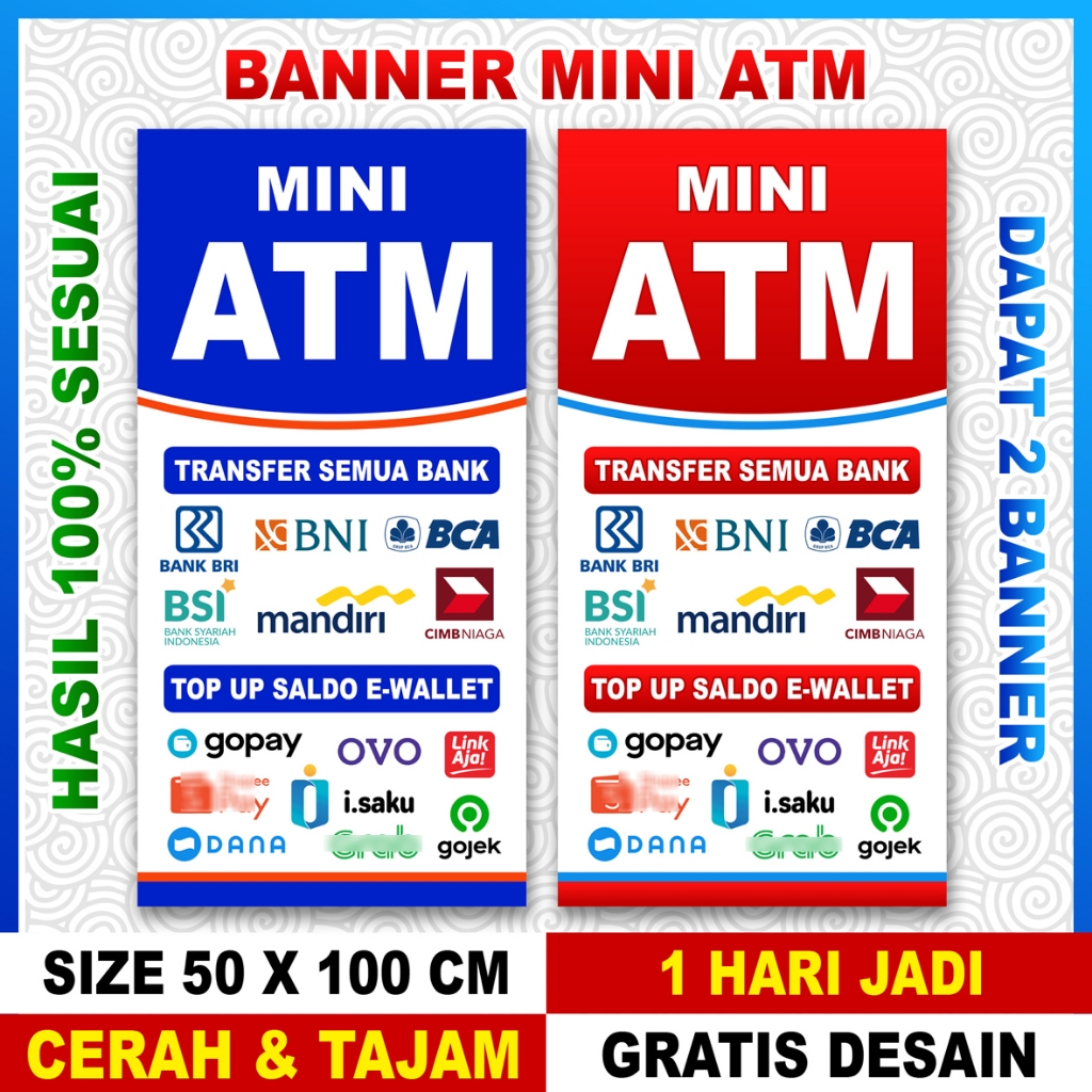 MINI ATM BANNER WITH COMPARTMENT / BRILINK BANNER PACKAGE OF 2 BANNERS ...