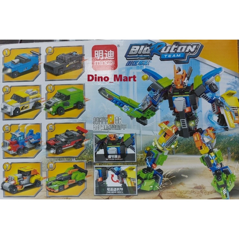 Mingdi Robot 8 in 1 Racing Car Brick K0518 - Dino Mart | Shopee Philippines