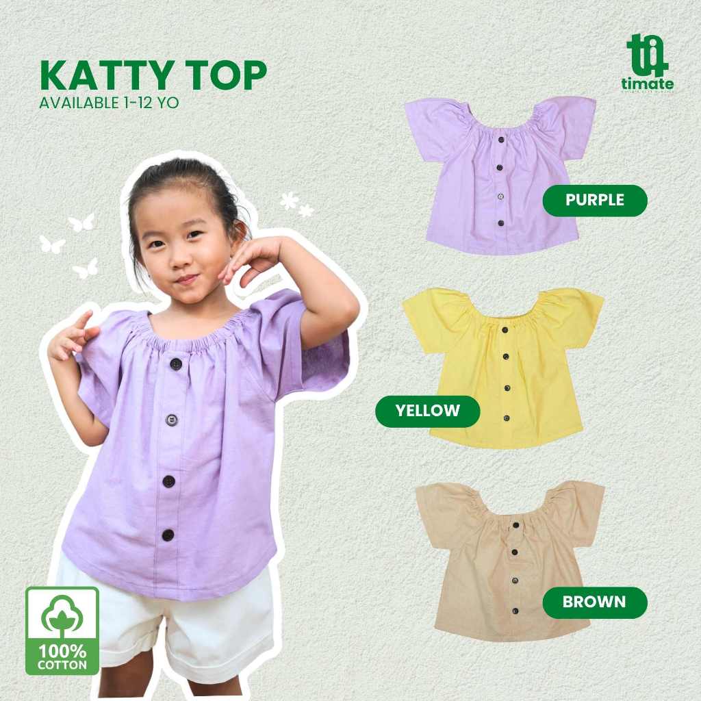 KATUN Katty Top | Sabrina Timate Cotton Girls Ages 1-12 Years | Shopee ...