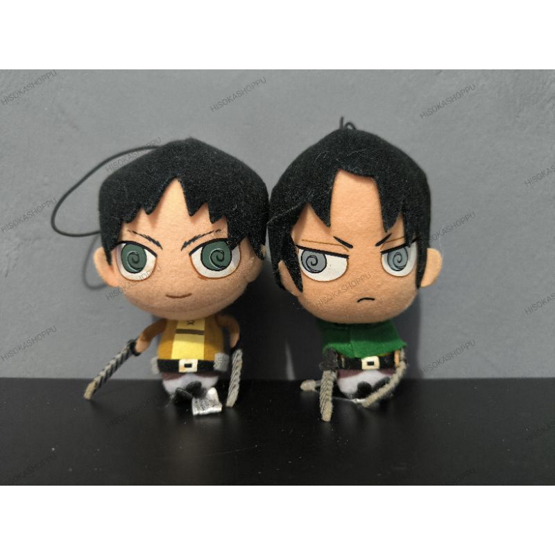 [AOT] Eren Yeager Levi Ackerman Attack on Titan Mini Doll | Shopee ...