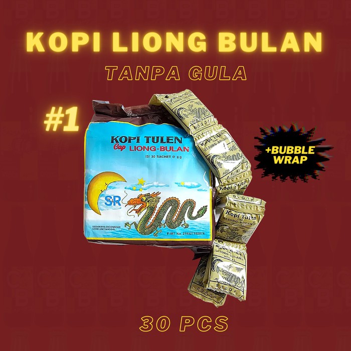 Liong Bulan Coffee Without Sugar 1 Pack contains 30 8 gr | Shopee ...
