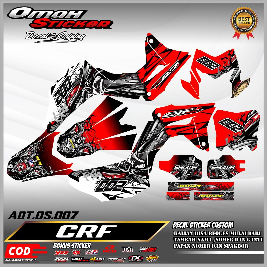 Sticker Sticker Sticker Sticker decal CRF 150l-(ADT.007) Minimalist ...