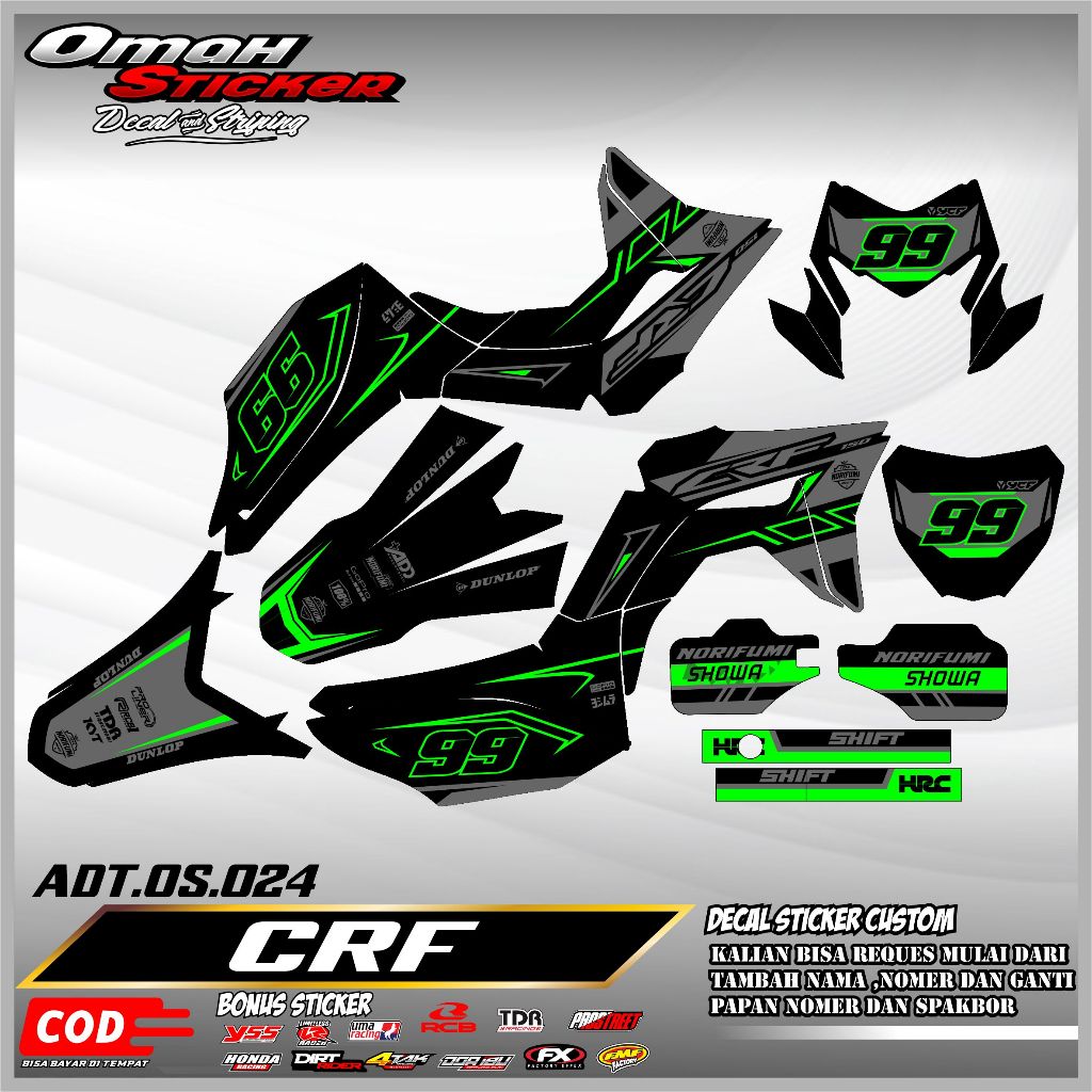 Striping DECAL Sticker Variation Lis CRF 150 Full Body Racing Design ...