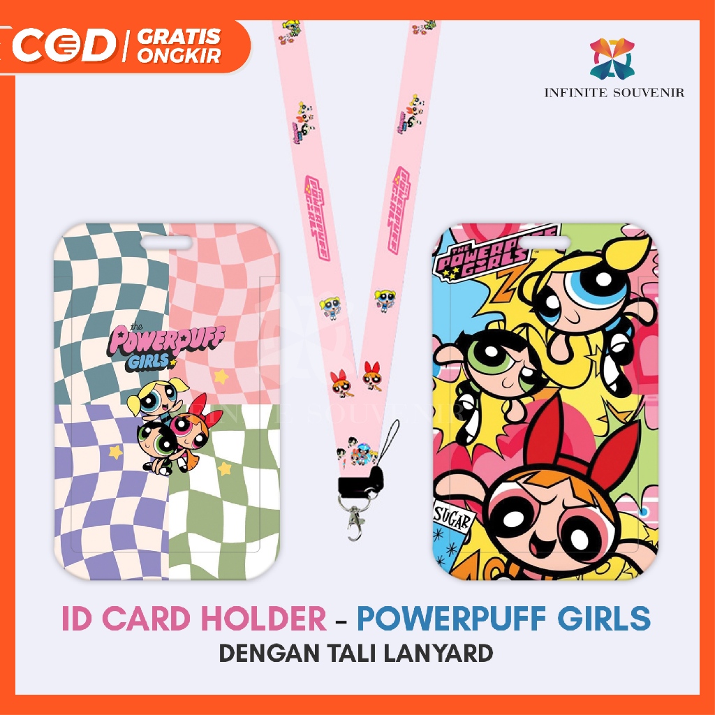 GANTUNGAN [N004] Powerpuff Girls / Name Tag Card Holder Power Puff Girl ...