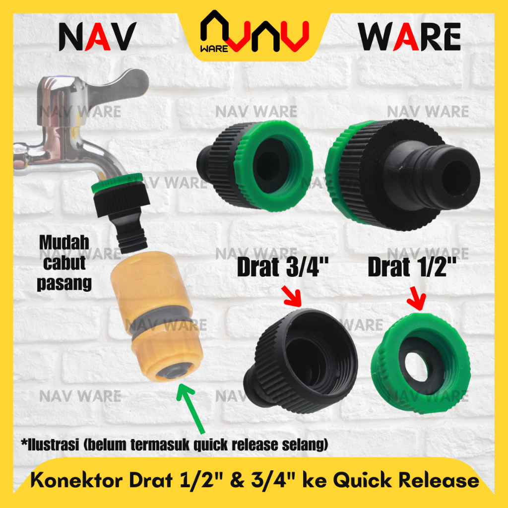 Tap Connector Drat In 1/2" & 3/4" To Quick Release/Quick Release ...