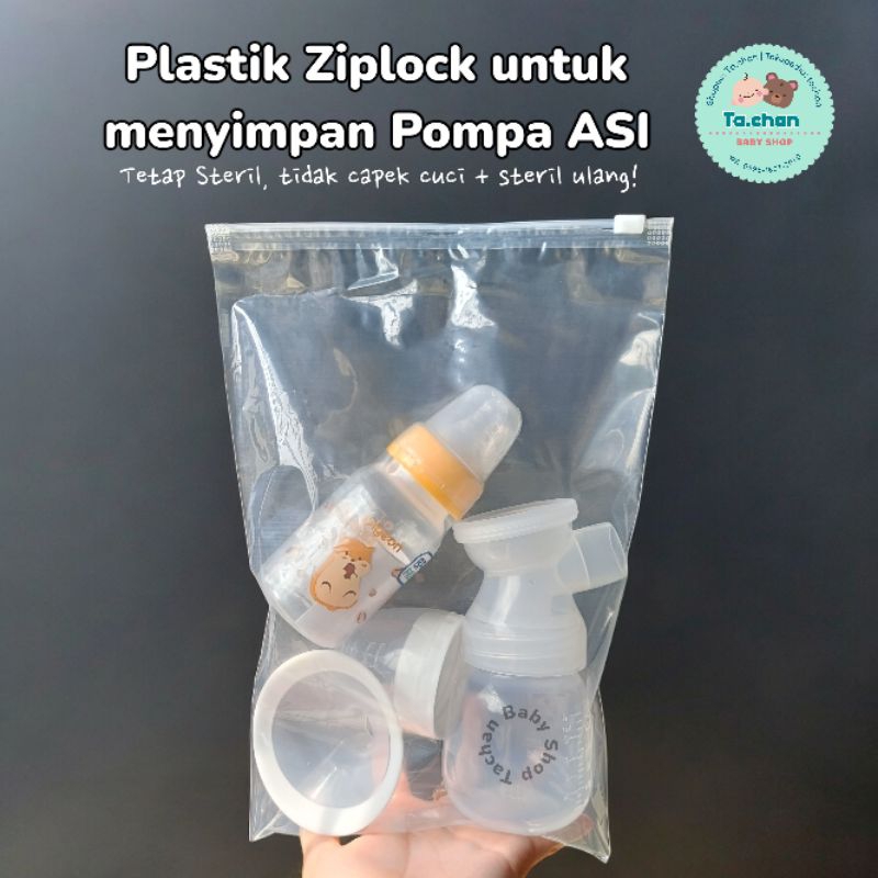 Ziplock plastic storage for breast pump funnel to make it sterile ...